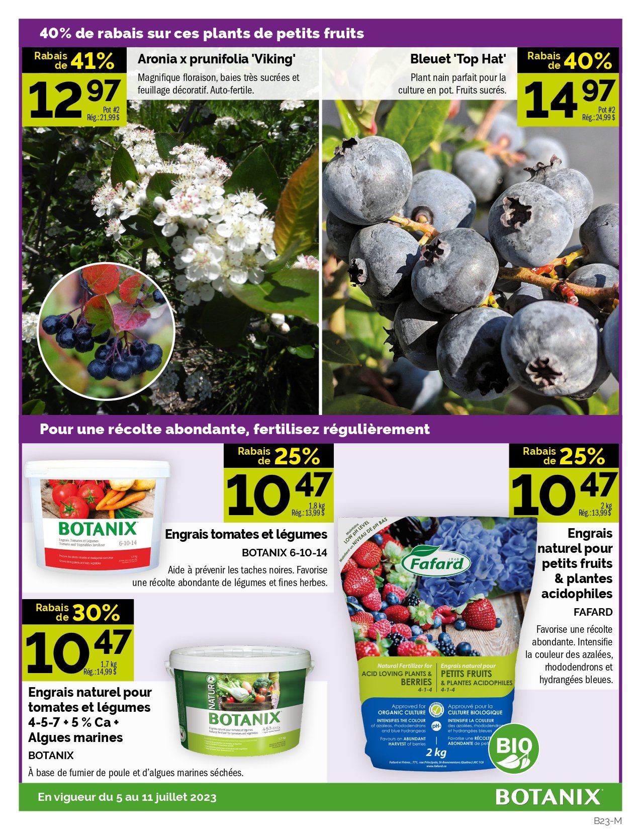 Circulaire Botanix Du 5 au 11 juillet 2023 🍁 Plusieurs Rabais 📌