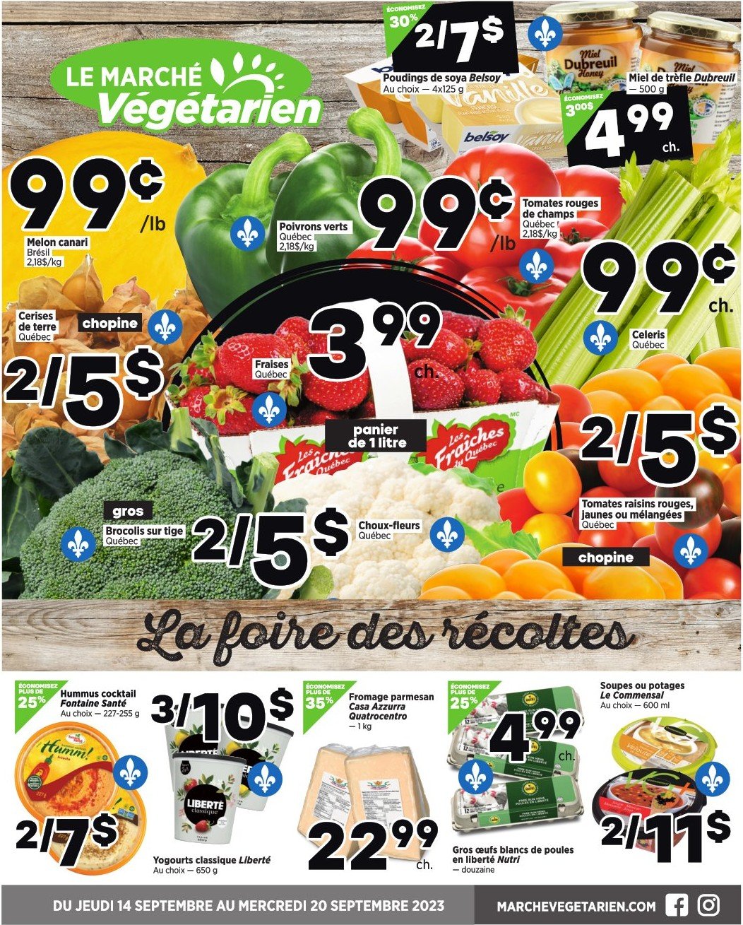 Circulaire Marché Végétarien Du 14 au 20 septembre 2023. Sherbrooke et ...