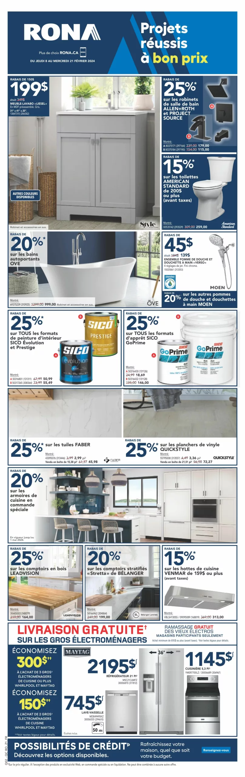 Circulaire Rona Du 8 au 21 février 2024 🍁 Plusieurs Rabais 📌