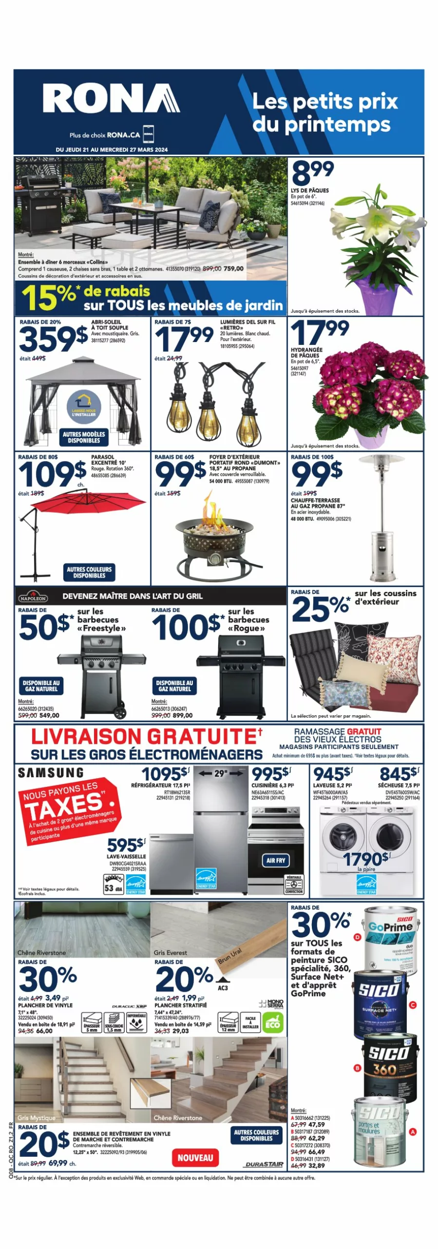 Circulaire Rona Du 21 au 27 mars 2024 🍁 Plusieurs Rabais 📌
