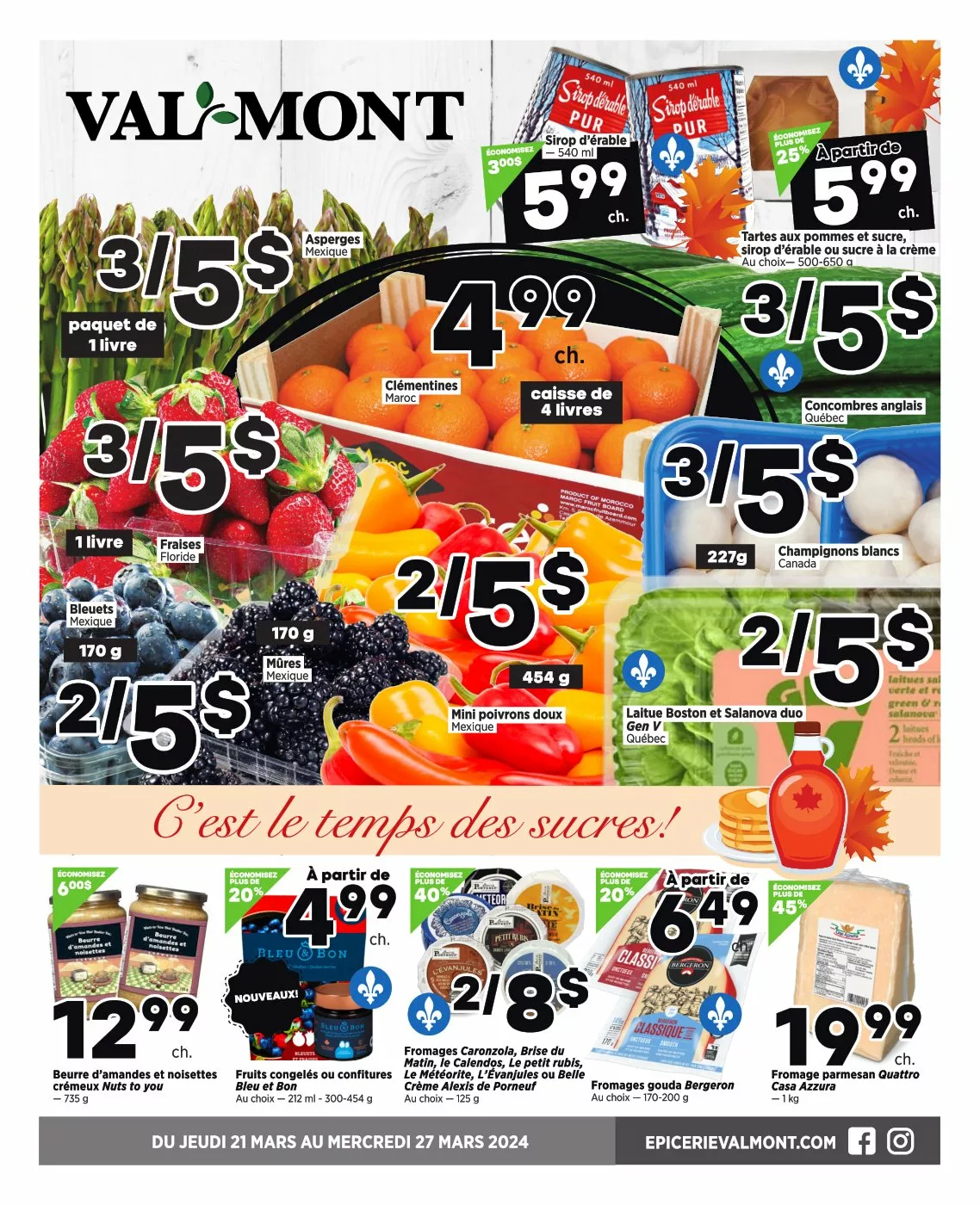 Circulaire Val-Mont Du 21 au 27 mars 2024 🍁 Plusieurs Rabais 📌